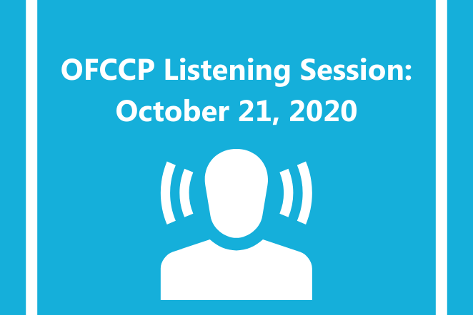 OFCCP Listening Session: October 21, 2020