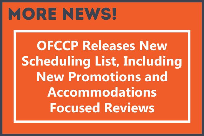 OFCCP Releases New Scheduling List